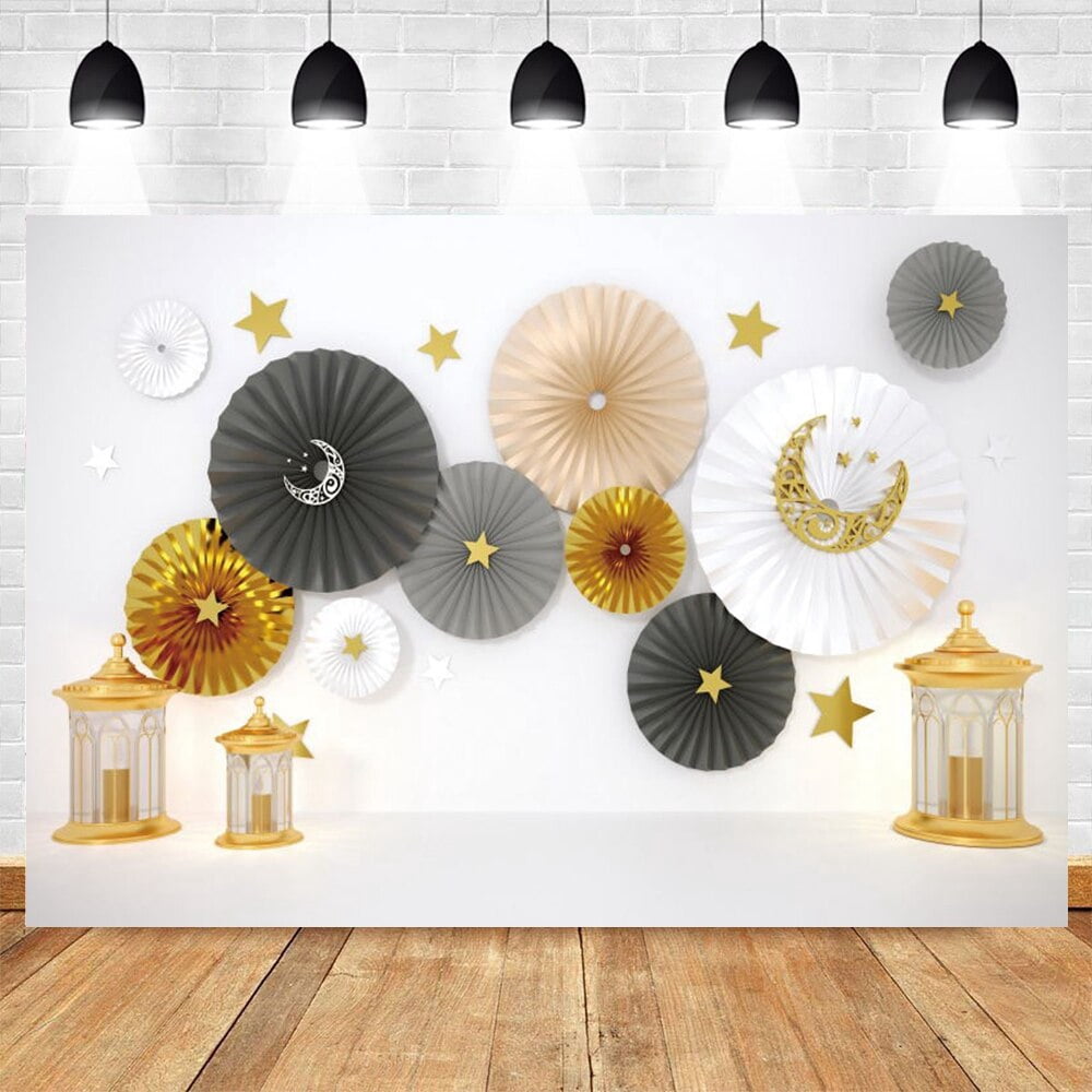 EID Mubarak Ramadan Kareem Photography Backdrop Islamic Mosque Lamps ...