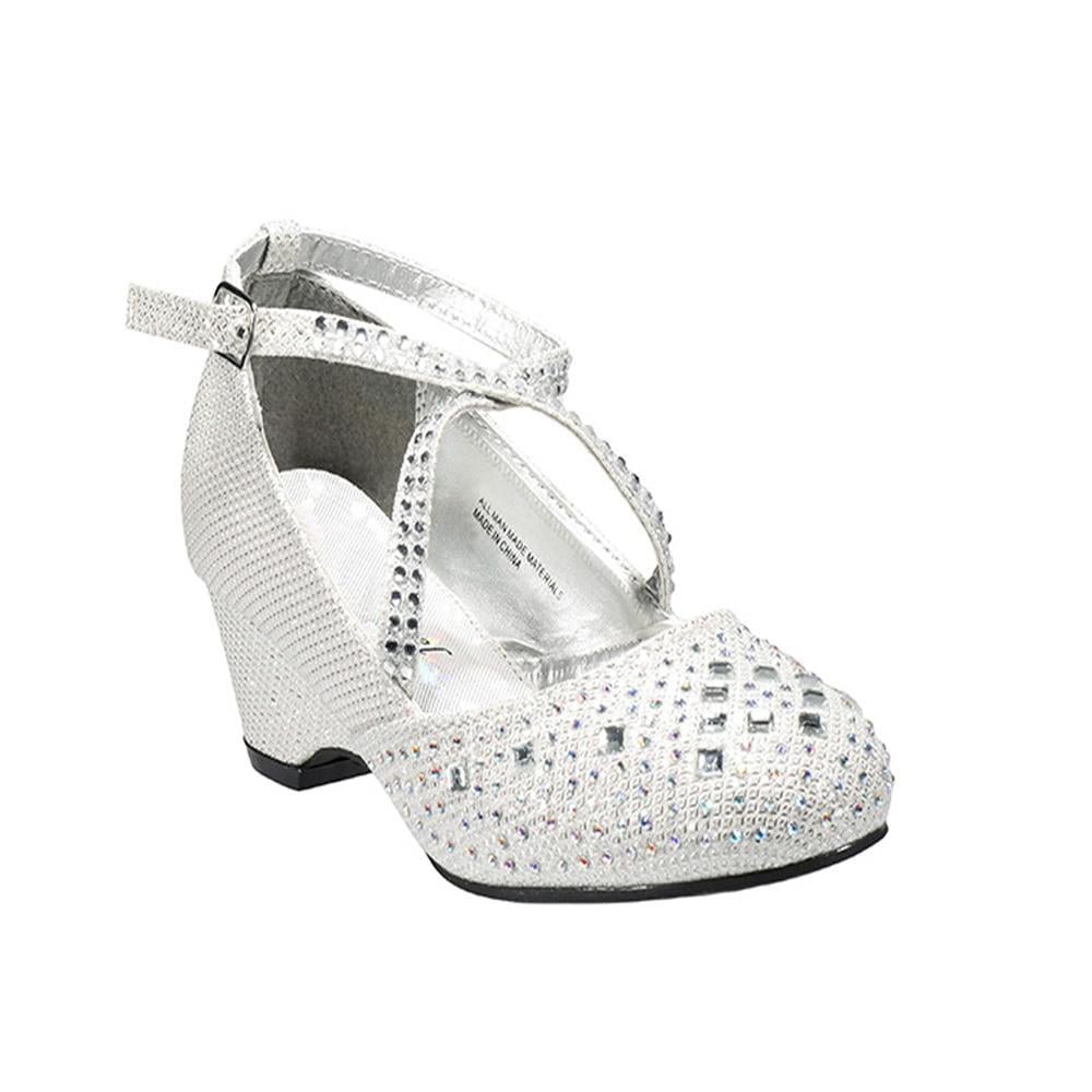 EIGHT EIGHTEEN Girls Glitter and Rhinestone Stylish Kiddie Heel (Off ...