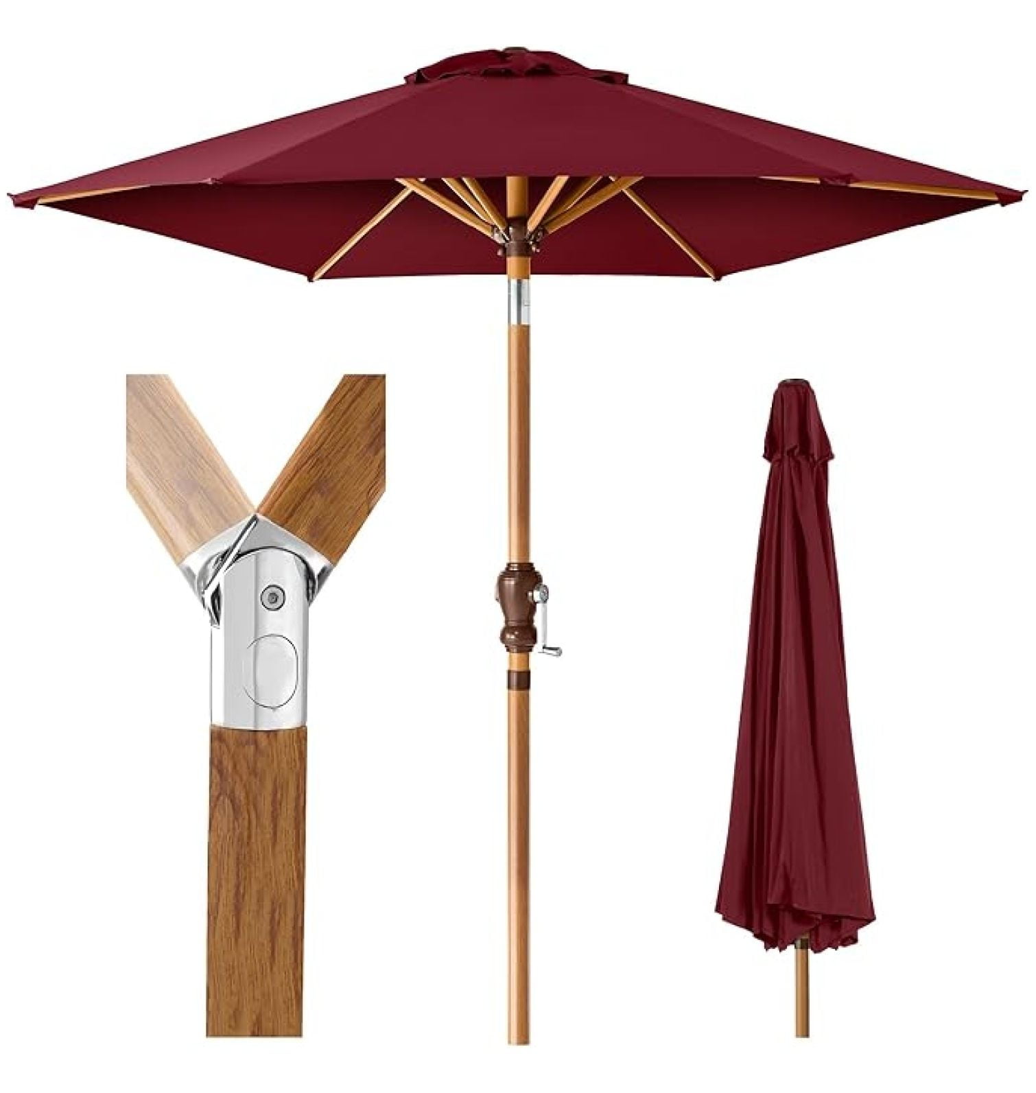 EIGHTNINE 10ft Market Umbrella, Outdoor Sun Shade for Backyard, Deck ...