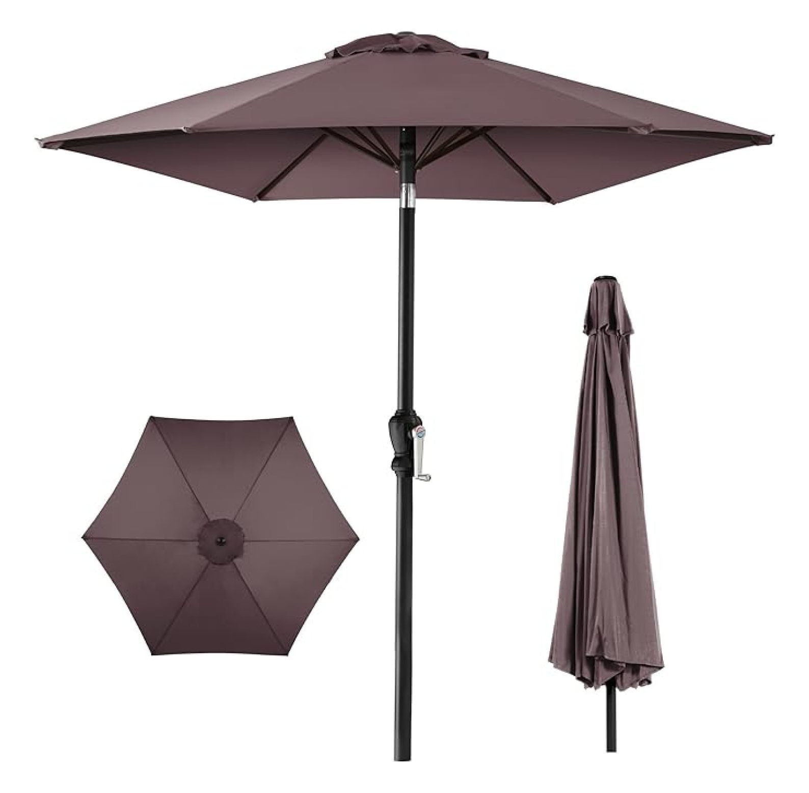 EIGHTNINE 10ft Outdoor Steel Polyester Market Patio Umbrella w/Crank ...