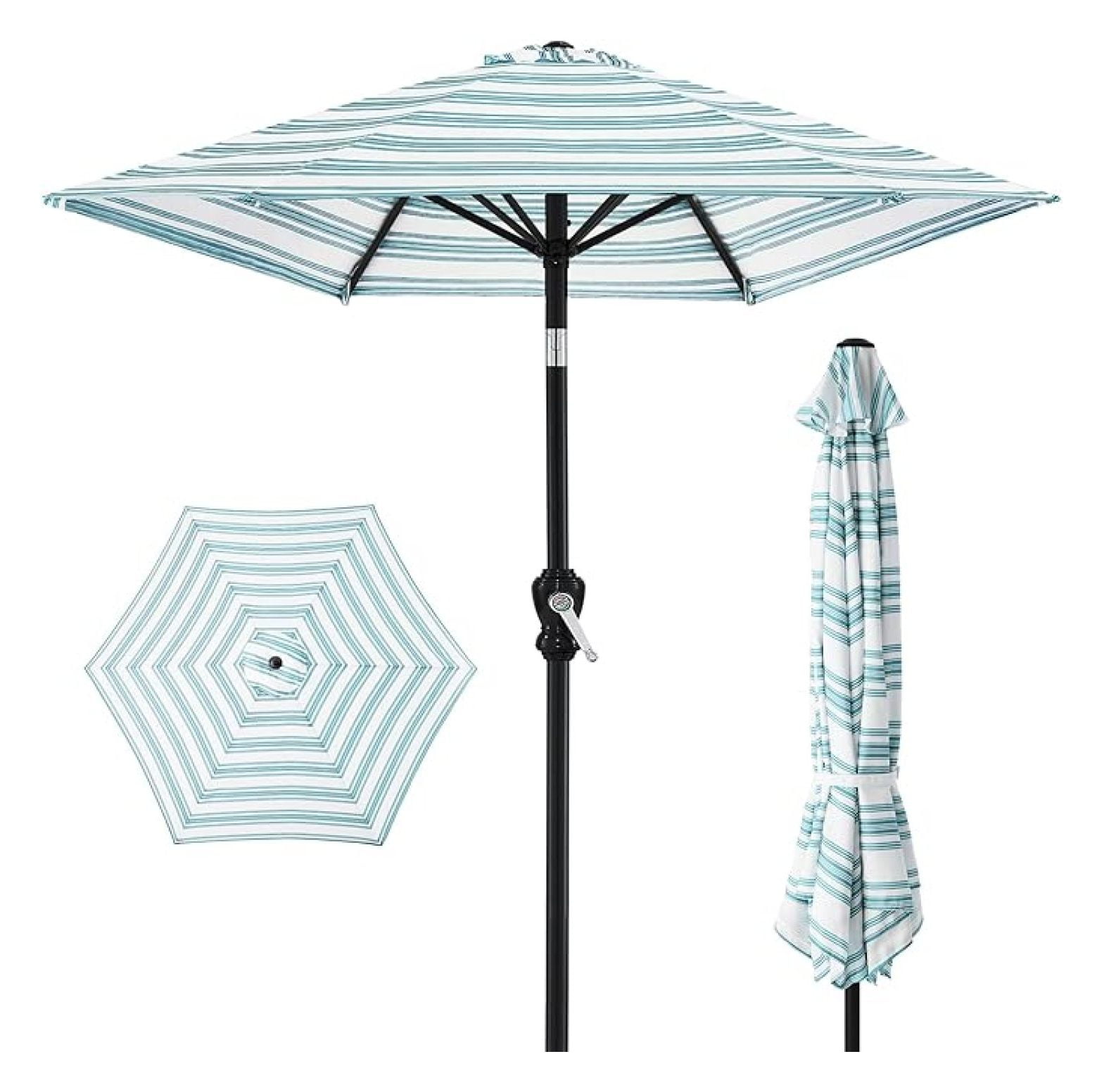 EIGHTNINE 10ft Outdoor Steel Polyester Market Patio Umbrella w/Crank ...