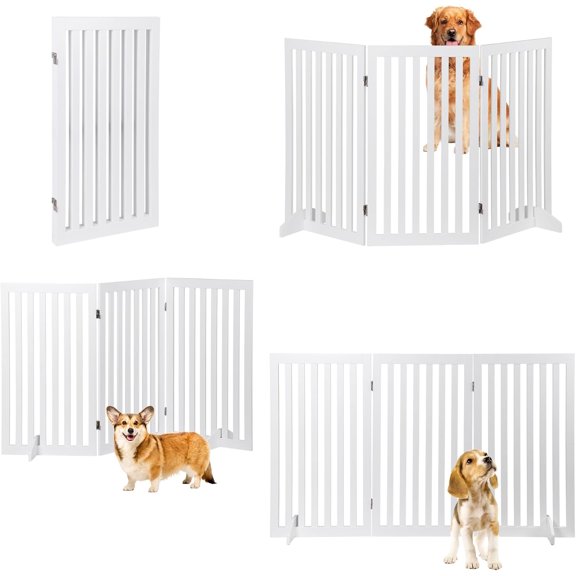 Wooden Z Shape Tri-Fold Pet Gate for Doorways and Stairs - Safety Dog ...