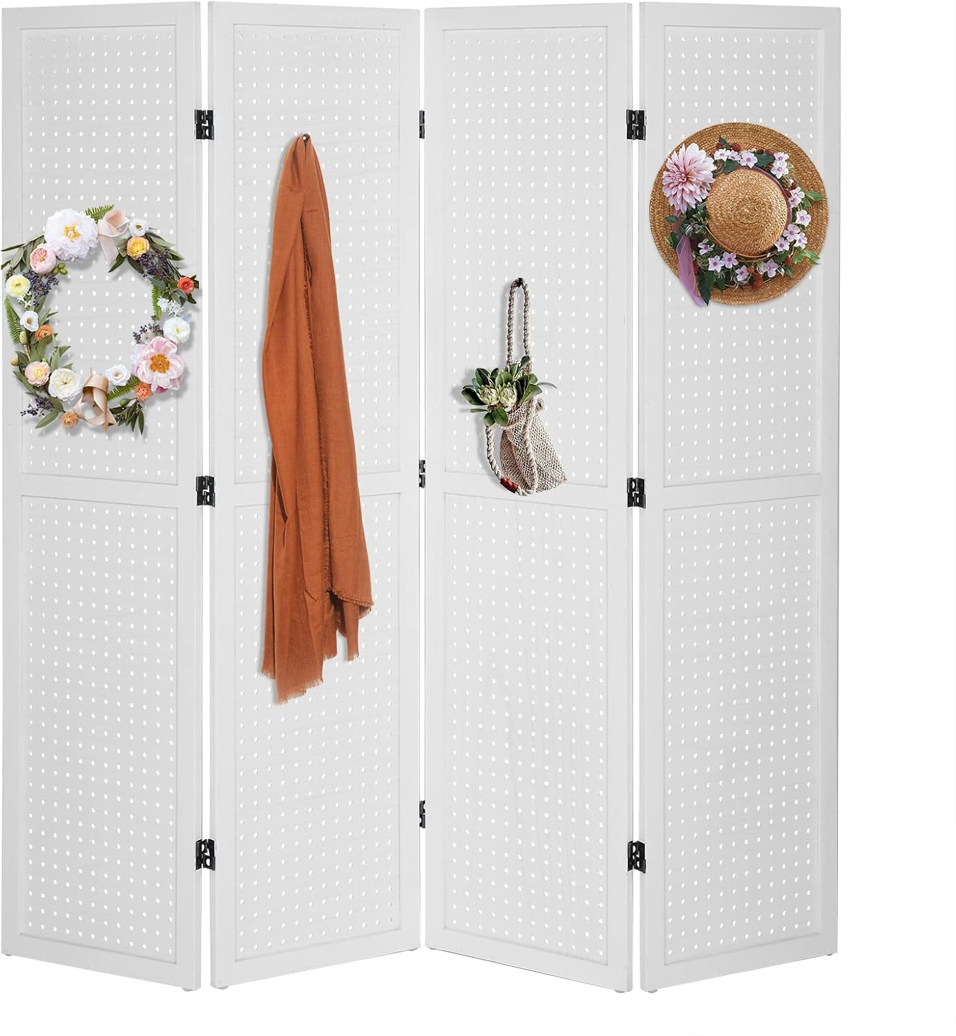EIGHTNINE 4 Panel Pegboard Freestanding, 5 FT Portable Display Board ...