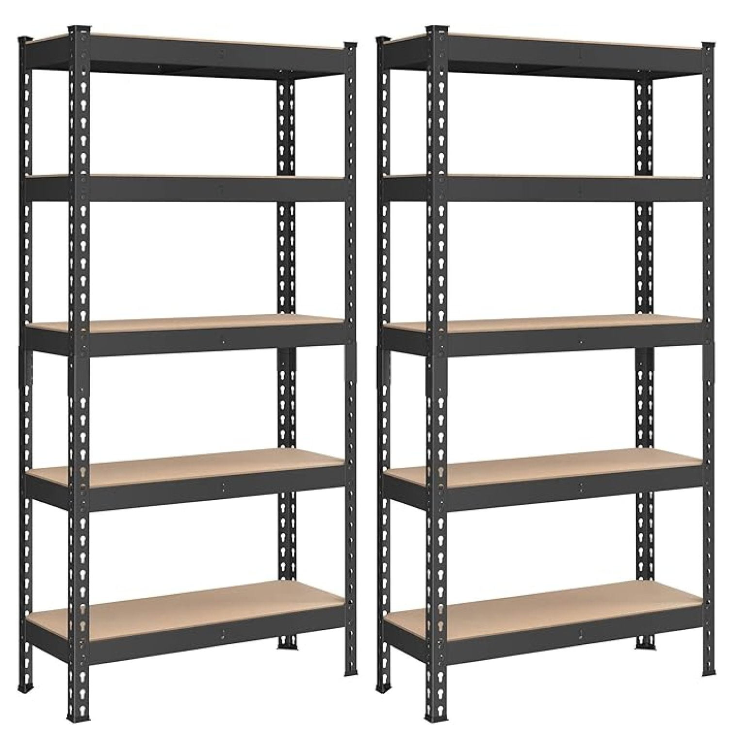 EIGHTNINE 5-Tier Storage Shelves, Load 2310 lb, Set of 2 Garage Storage ...