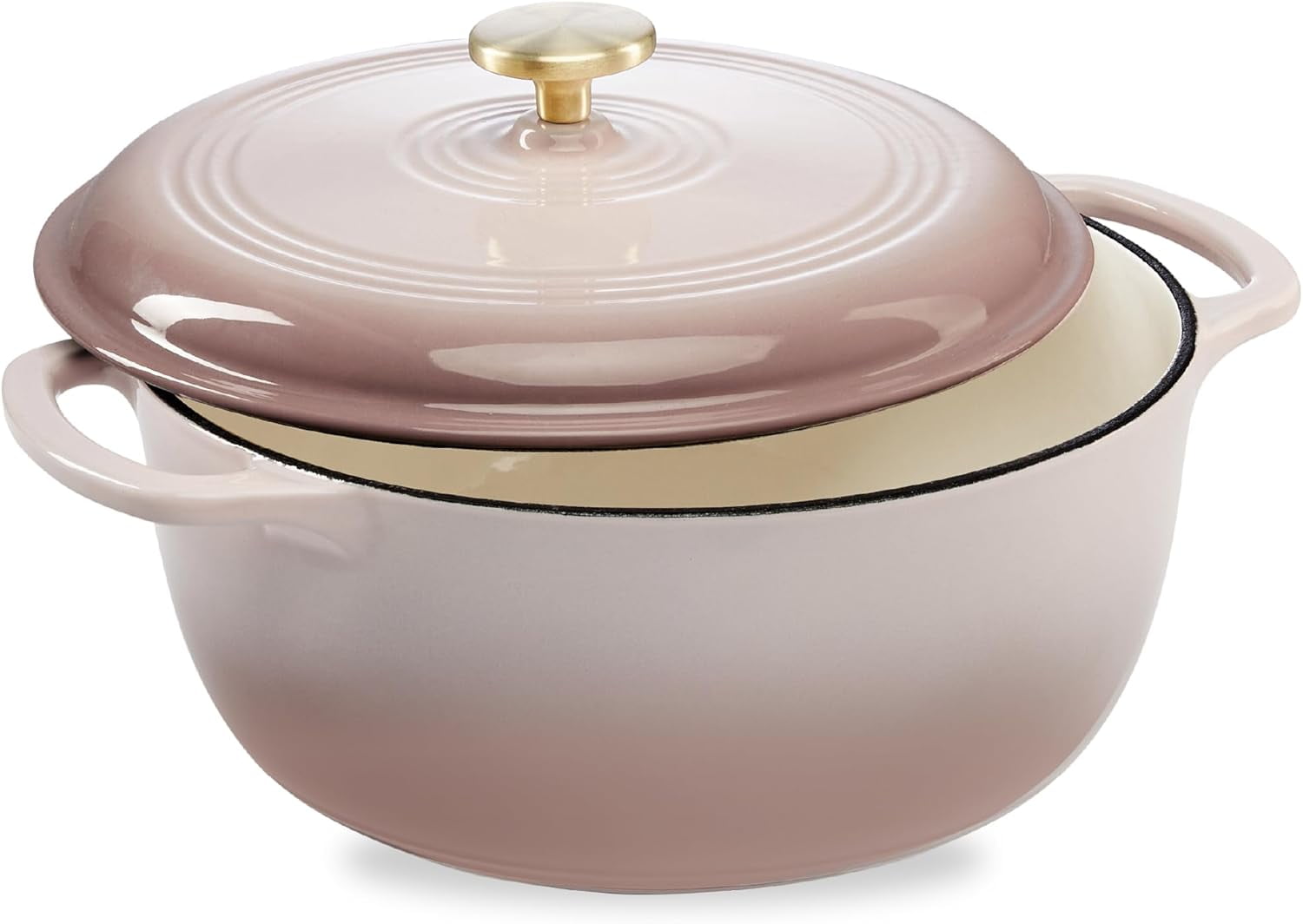 EIGHTNINE 7.5 Quart Enamel Cast-Iron Round Dutch Oven, Family Style ...