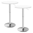 EIGHTNINE Bistro Pub Table Height Adjustable Round 23.6 Inch Bar Table ...