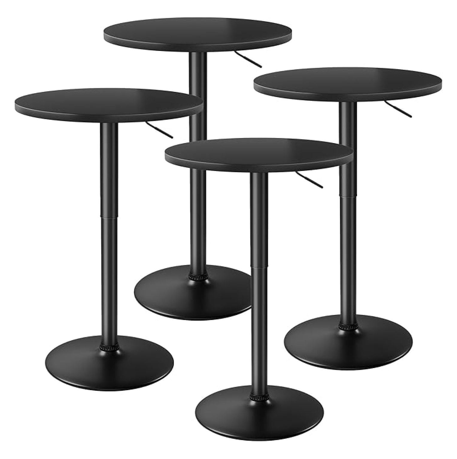 EIGHTNINE Bistro Pub Table Height Adjustable Round 23.6 Inch Bar Table ...