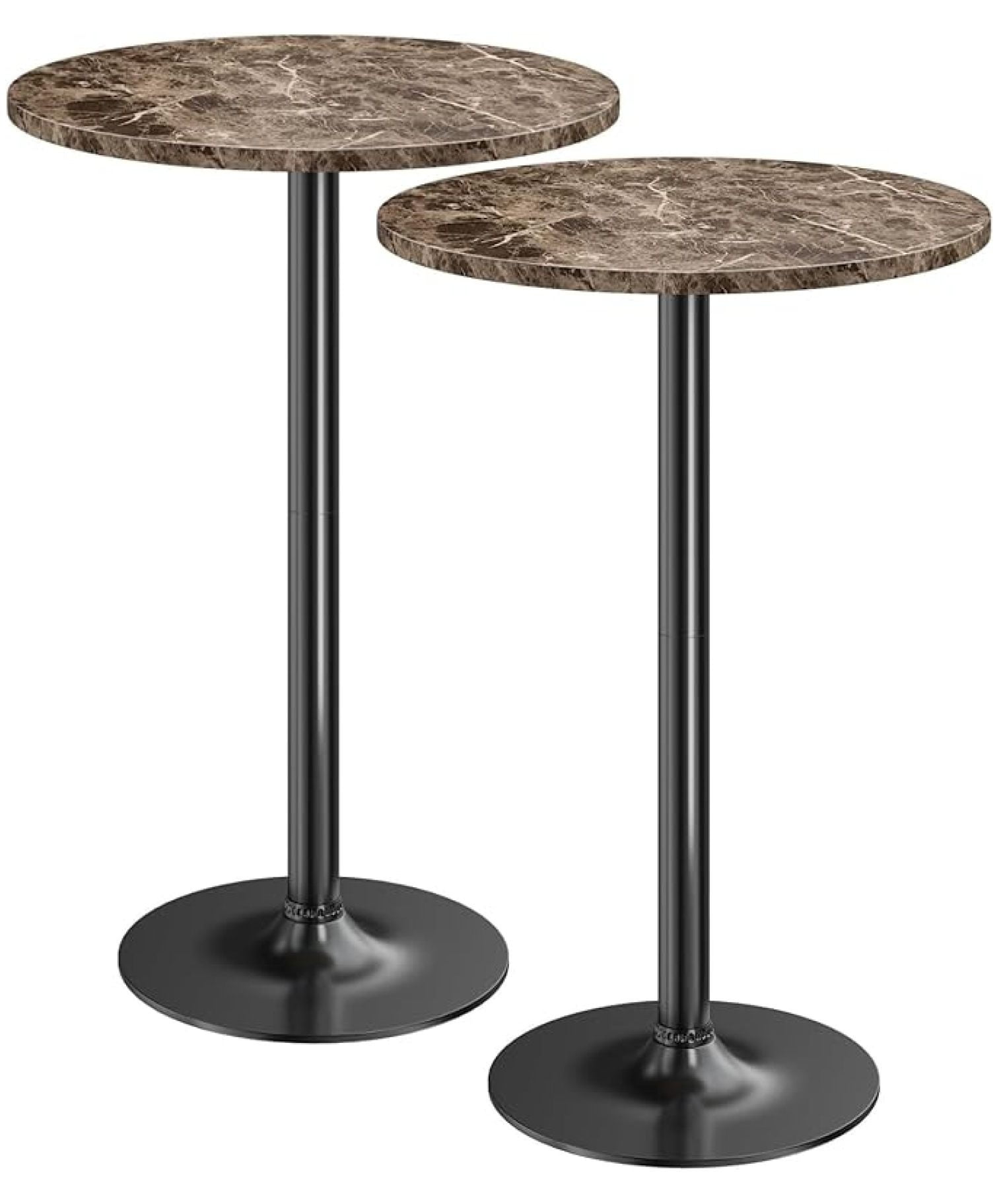 EIGHTNINE Bistro Pub Table Round Bar Height Cocktail Table Metal Base ...