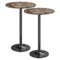 EIGHTNINE Bistro Pub Table Round Bar Height Cocktail Table Metal Base ...