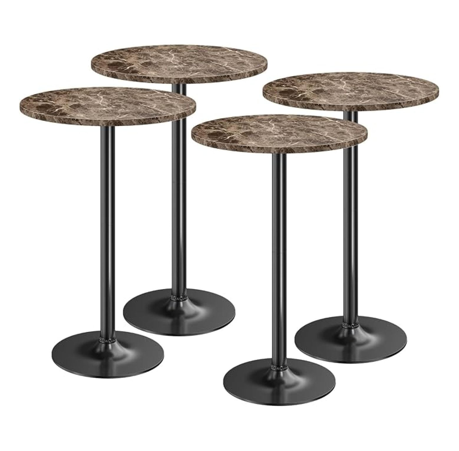 EIGHTNINE Bistro Pub Table Round Bar Height Cocktail Table Metal Base ...