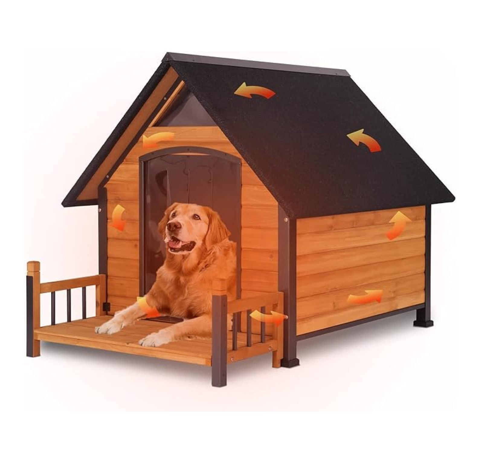 EIGHTNINE Extra Large Insulated Dog House Outdoor Weatherproof Dog ...