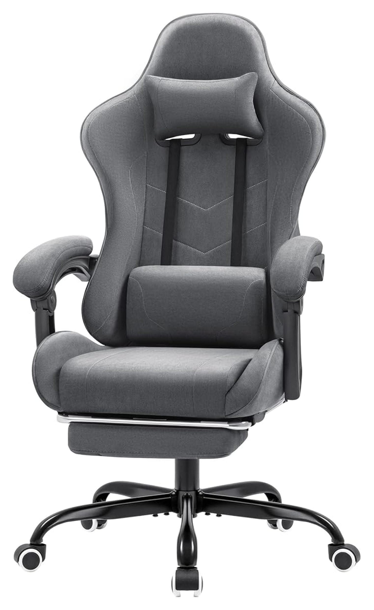 EIGHTNINE Fabric Gaming Chair with Footrest, Video Game Chair with ...