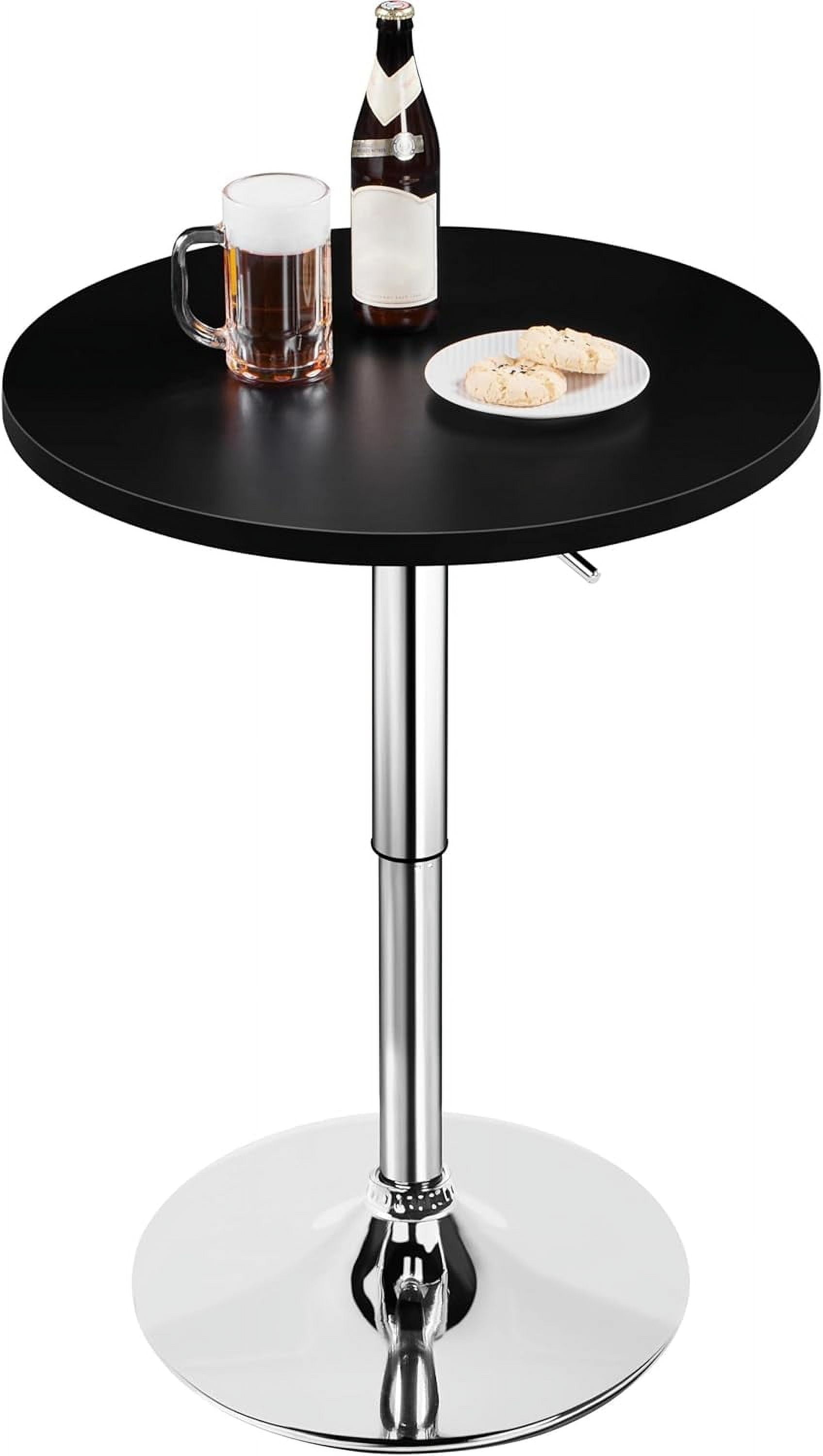 EIGHTNINE Height Adjustable Round Pub Table Counter Bar Height MDF Top ...
