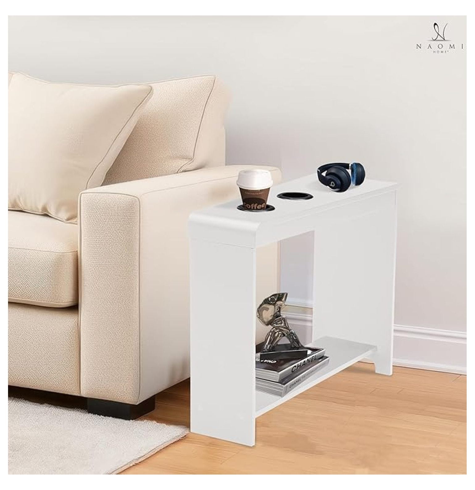EIGHTNINE Jade Modern Nightstand with Charging Station | End Table with ...