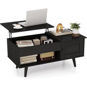 Costway Lift Top Coffee Table with Storage Hidden Compartment Cabinet ...