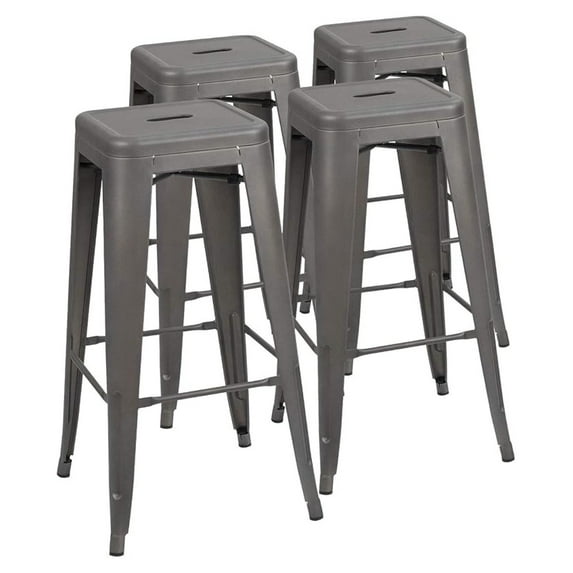 EIGHTNINE Metal Bar Stools 30" Indoor Outdoor Stackable Barstools ...