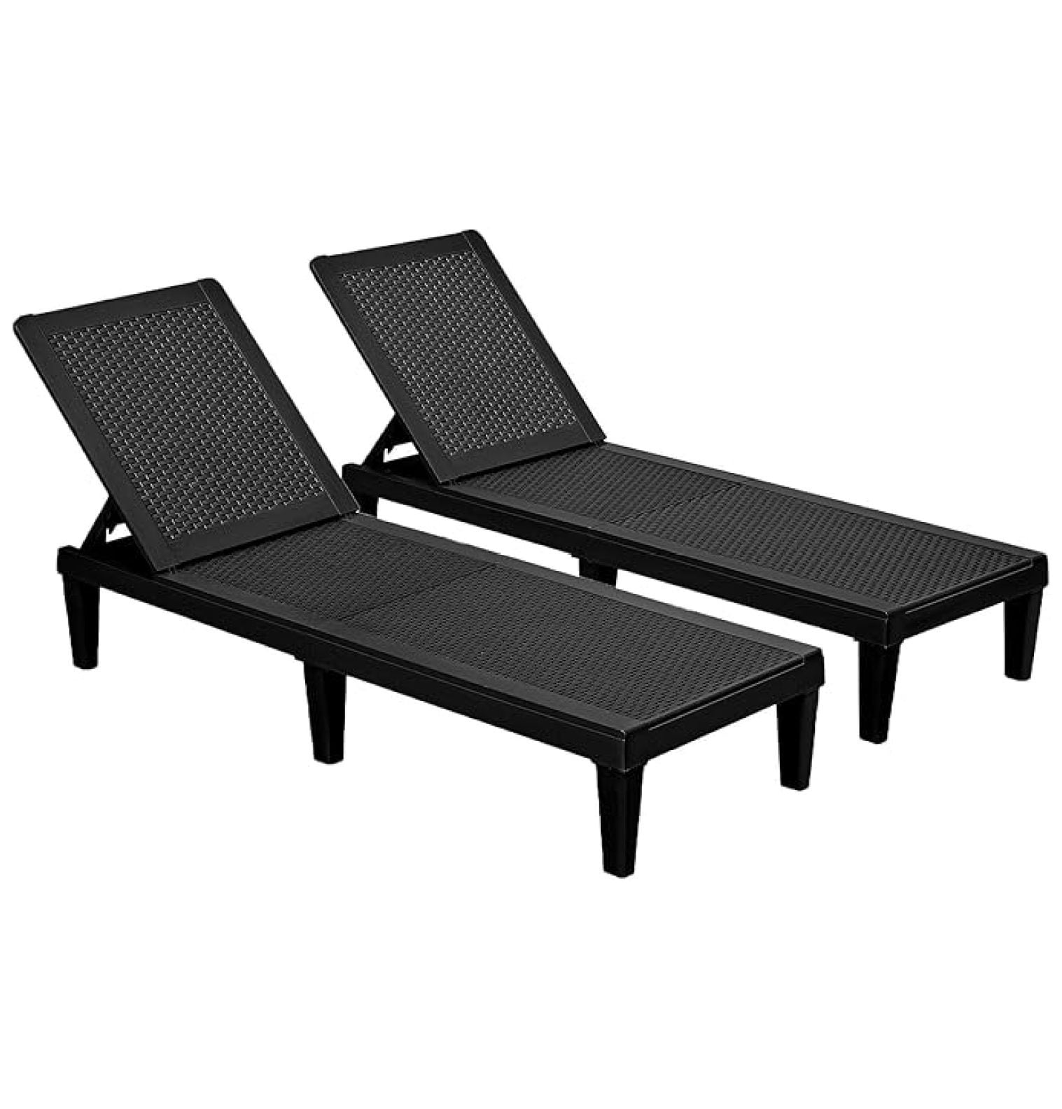 EIGHTNINE Outdoor Chaise Lounge Chair Set of 2 for Outside Pool Patio ...