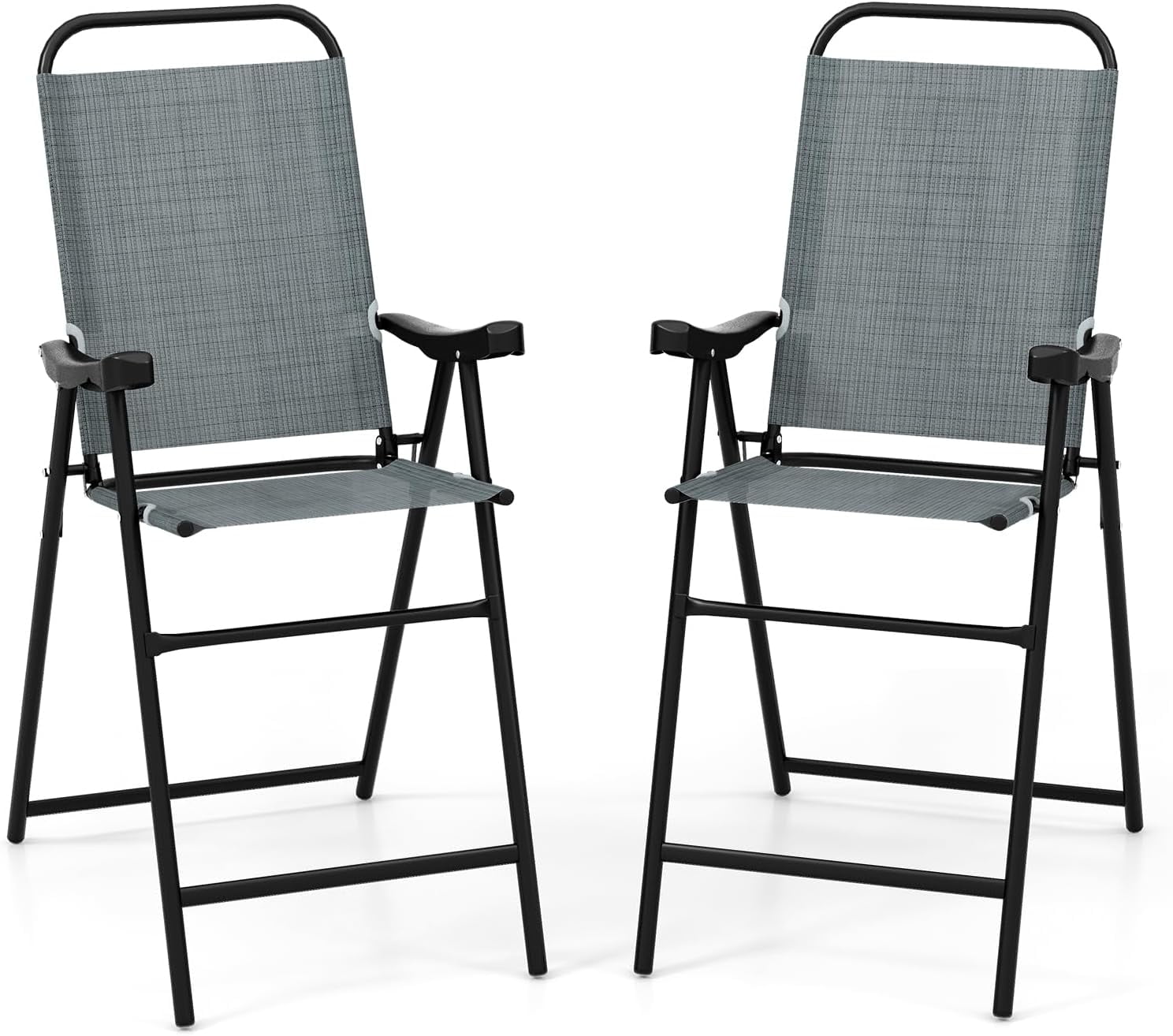 EIGHTNINE Patio Folding Bar Chairs, High Top Patio Bar Chair with Metal ...