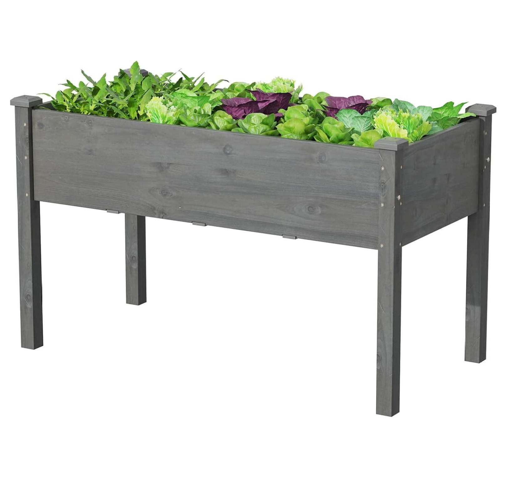 EIGHTNINE Raised Garden Bed, Elevated Wooden Planter Box, 48”L x 22”W x ...