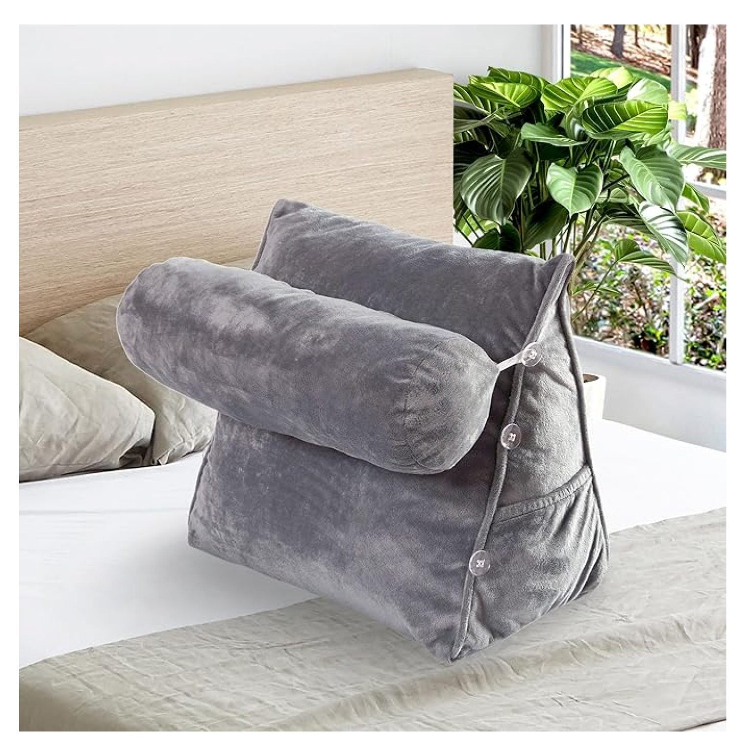 EIGHTNINE Reading Wedge Pillow - Adjustable Wedge Reading Pillow with ...