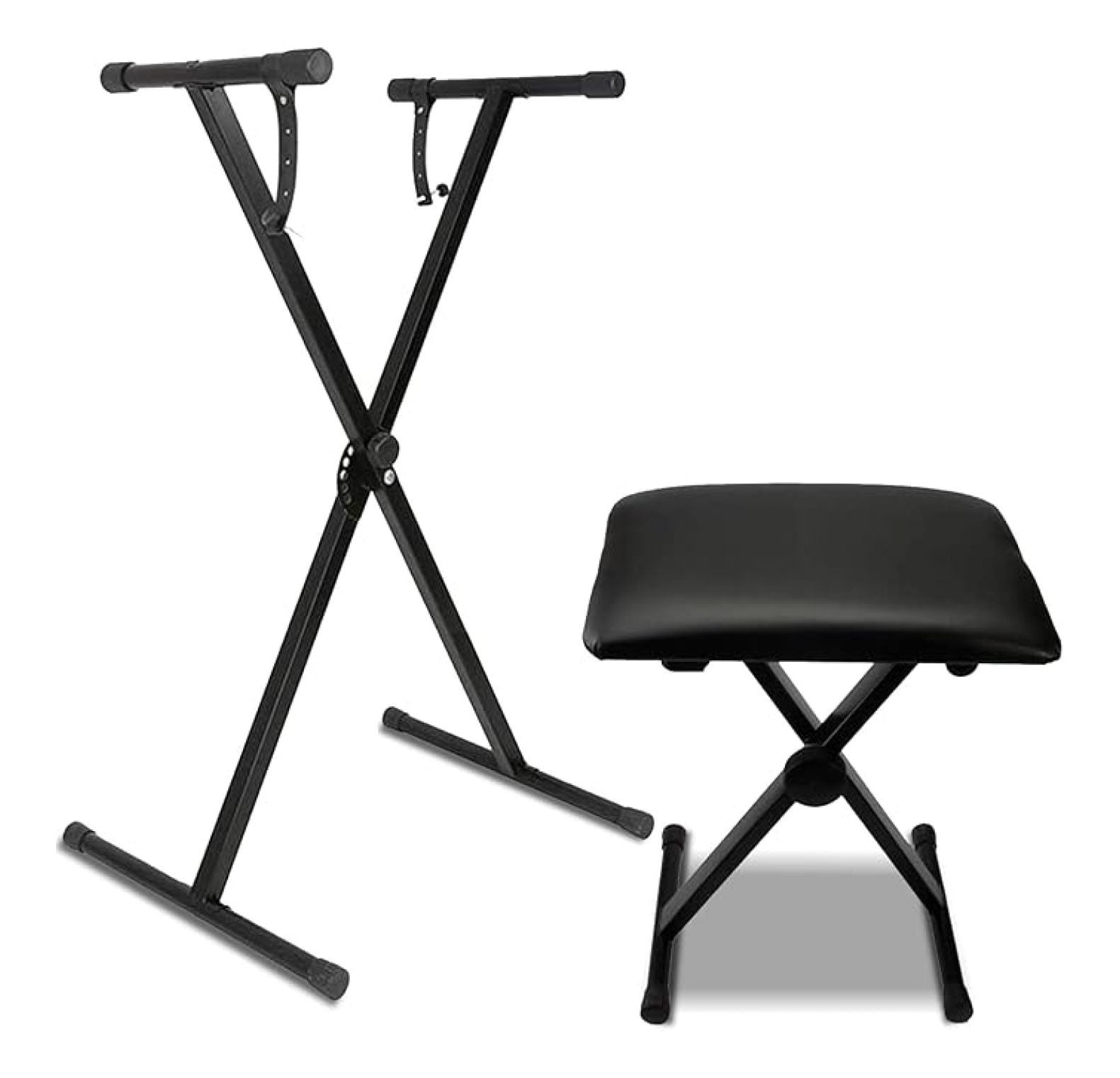 EIGHTNINE Single X Keyboard Stand and Bench Set, Adjustable Height ...