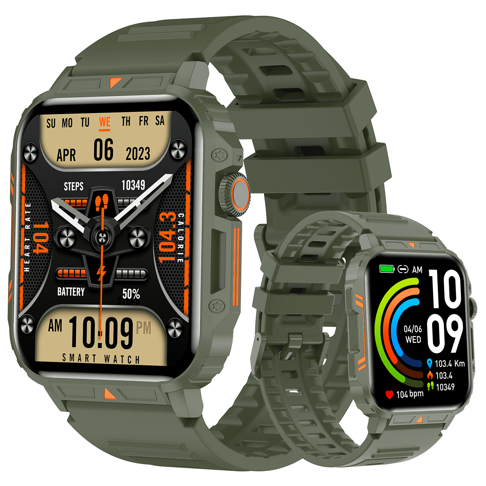 EIGIIS Smart Watch for Men 1.95” Touch Screen Outdoor Fitness Trackers ...