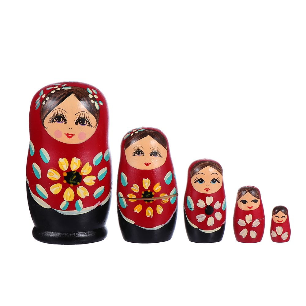 EIGTHTAIL 1 Set 5pcs Russian Nesting Dolls Chic Matryoshka Wood ...