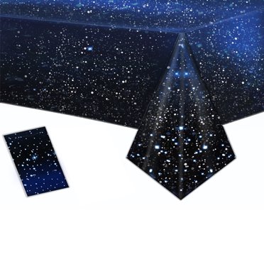 2Pcs Themed Space Tablecloth - Starry Sky Night, Galaxy Table Cover ...