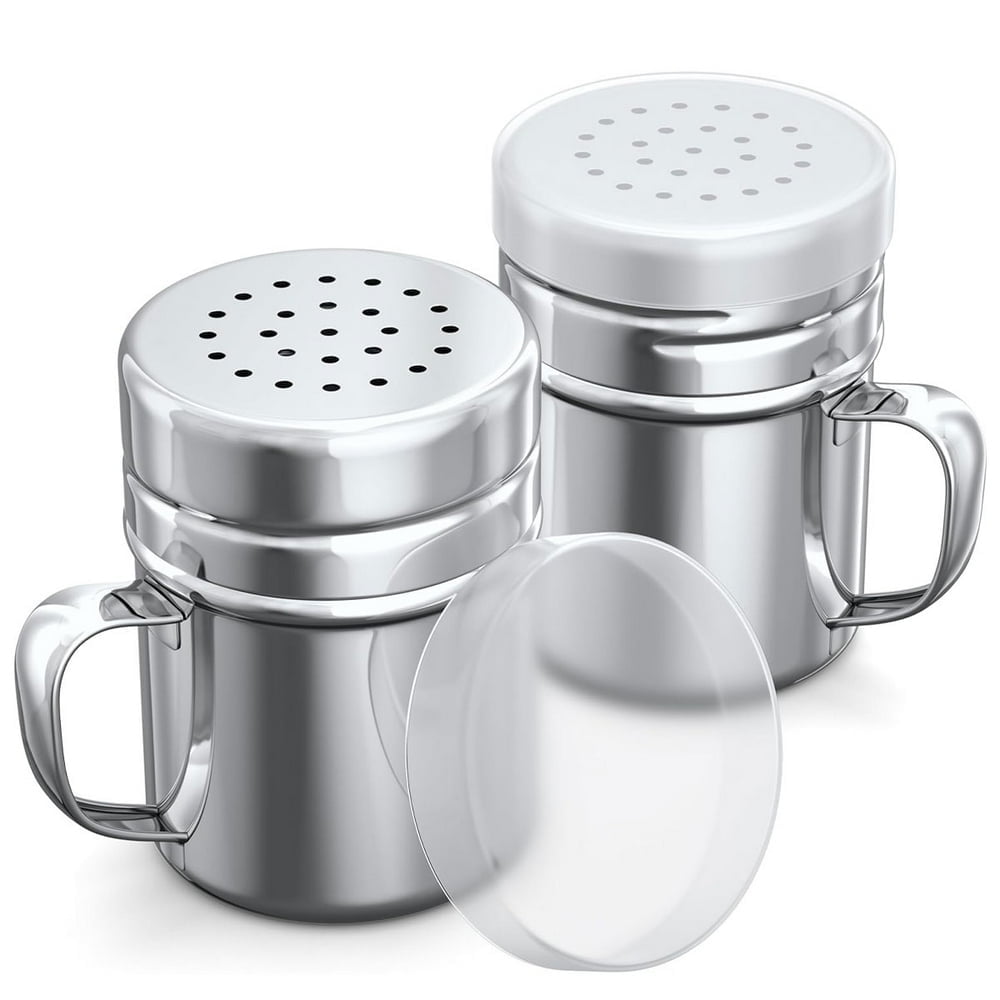 EIGTHTAIL 2 Pieces Stainless Steel Dredge Shaker with Lid and Handle ...