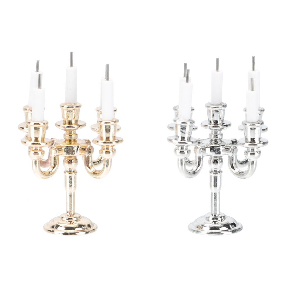 EIGTHTAIL 2 Sets Toy House Candlesticks Miniature Candlesticks Mini ...