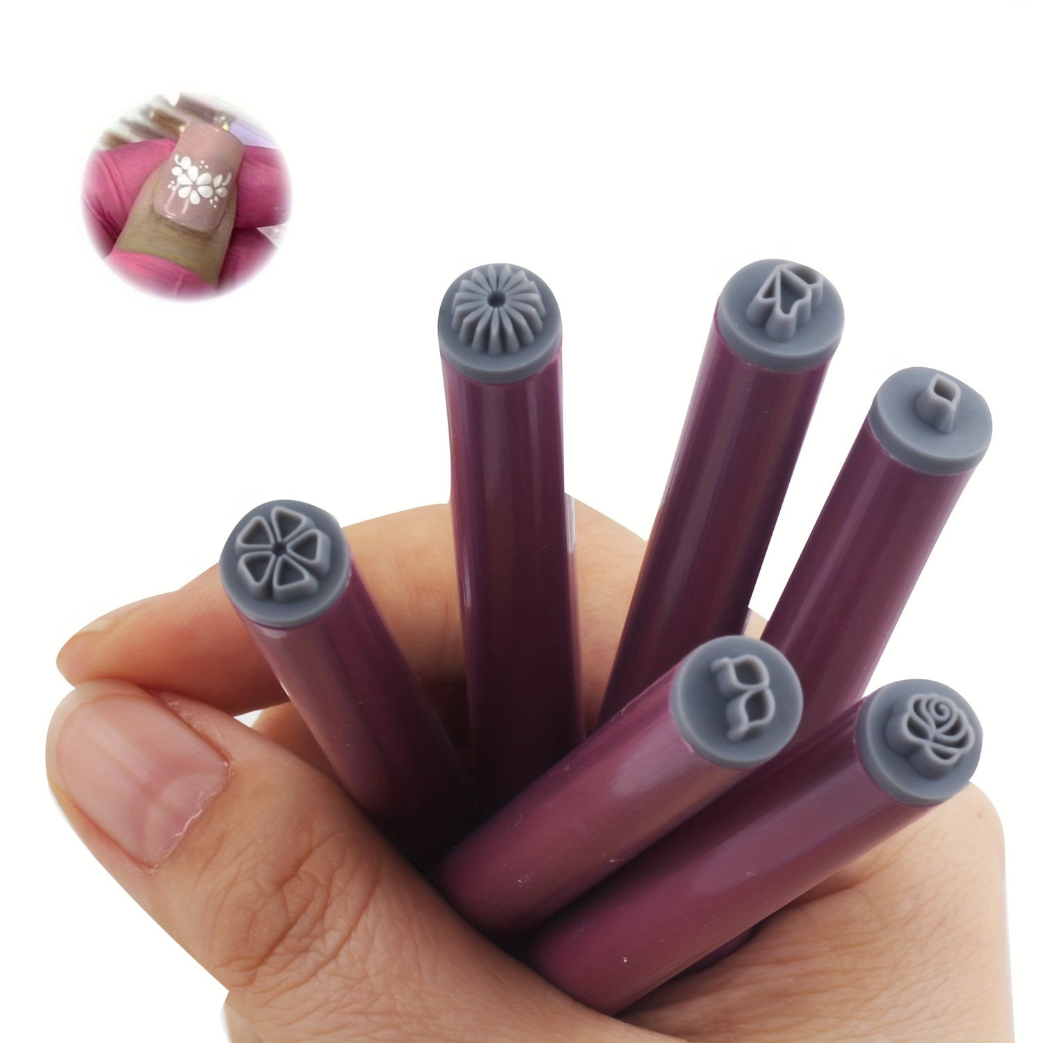 EIGTHTAIL (6pcs/10pcs Nail Art Stamp Pen DIY Gel Nail Pens Nail Art ...