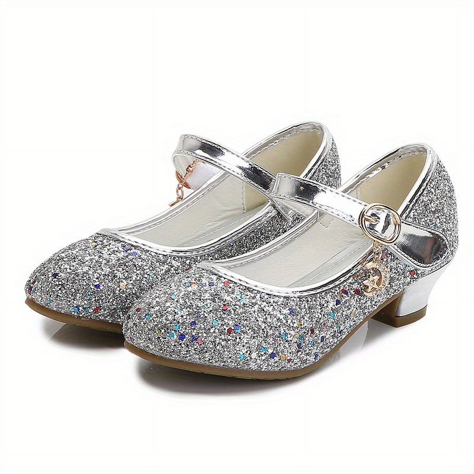 EIGTHTAIL Girls Sparkling Sequin Party Flats - Durable Low Heel Perfect ...