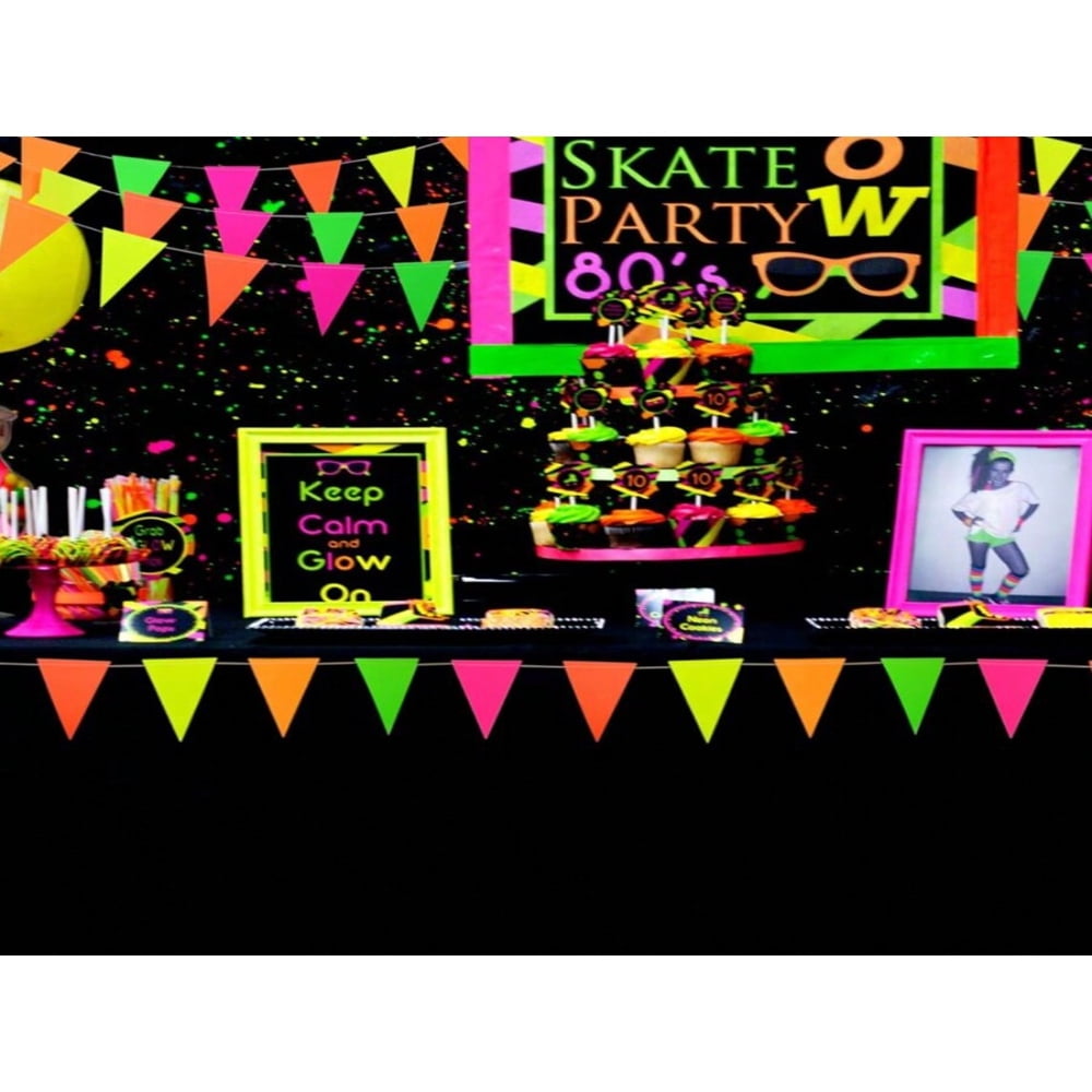 EIGTHTAIL UV Neon Garland Neon Streamers Glow In The Dark Neon Party ...
