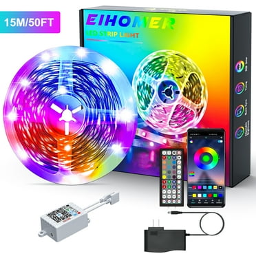 16.4ft RGB LED Light Strip 5050, Color Changing Tape Lights with Remote ...