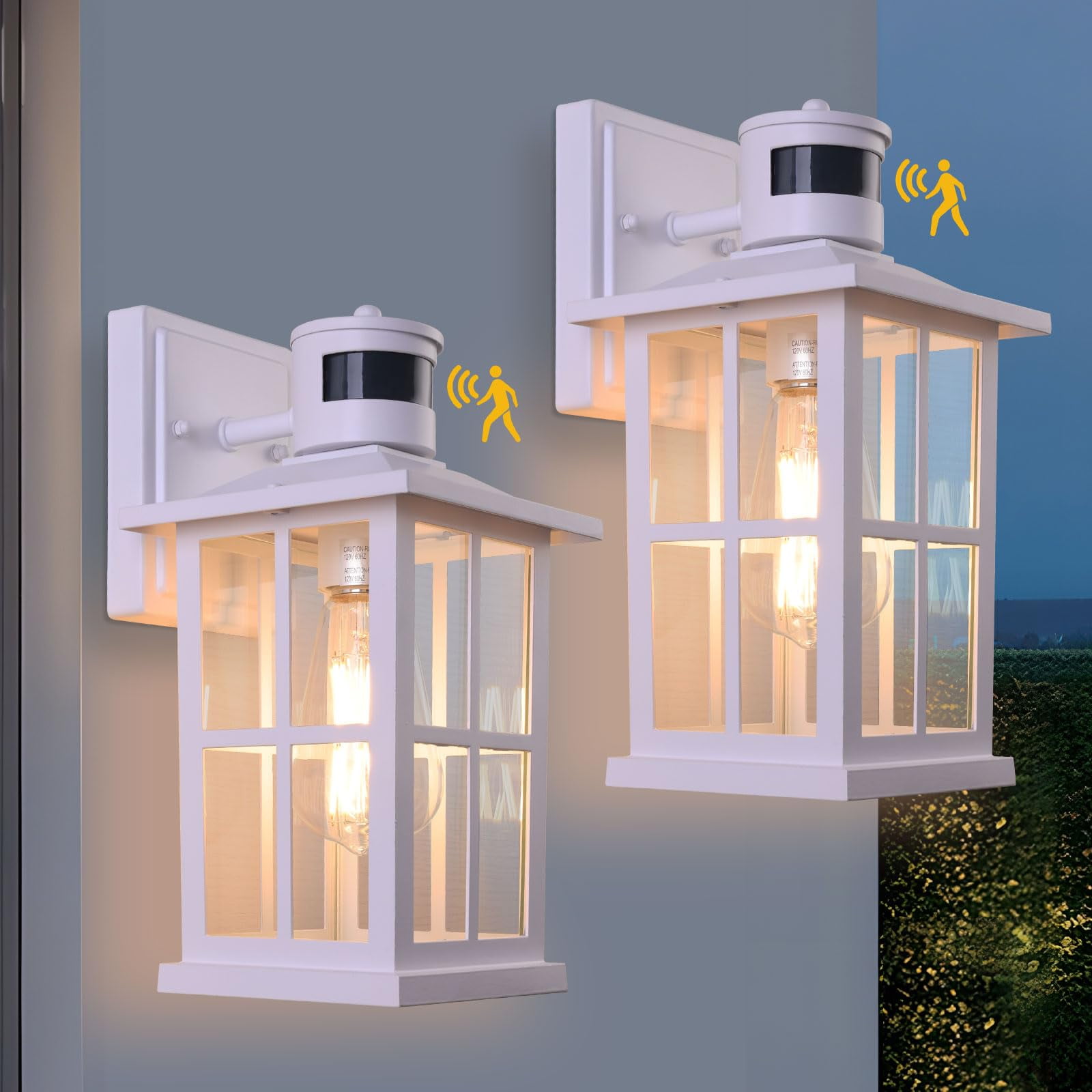 EIKESN Outdoor Motion Sensor Light, Black Exterior Wall Lighting ...
