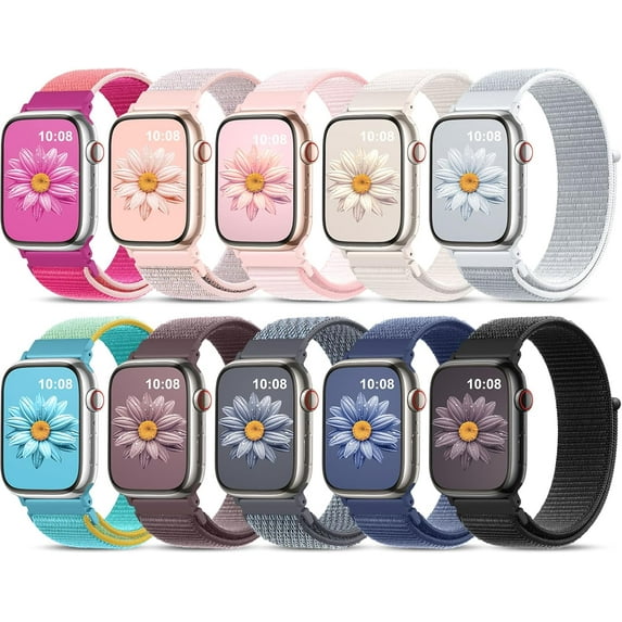 EIKODO-10 Pack Nylon Sport Loop Band Compatible with Apple Watch Band ...