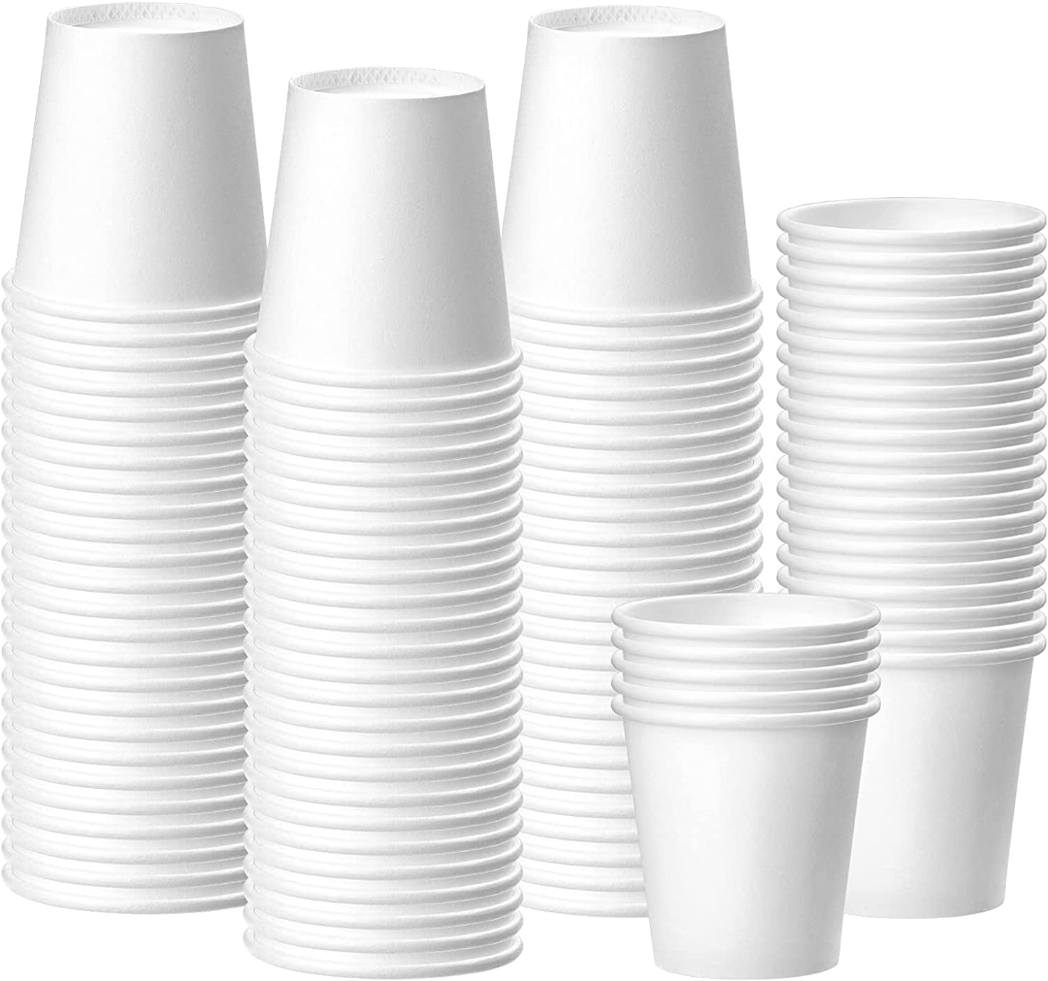 EIKODO-100 Pack 3 oz White Paper Cups, Bathroom Cups Disposable ...