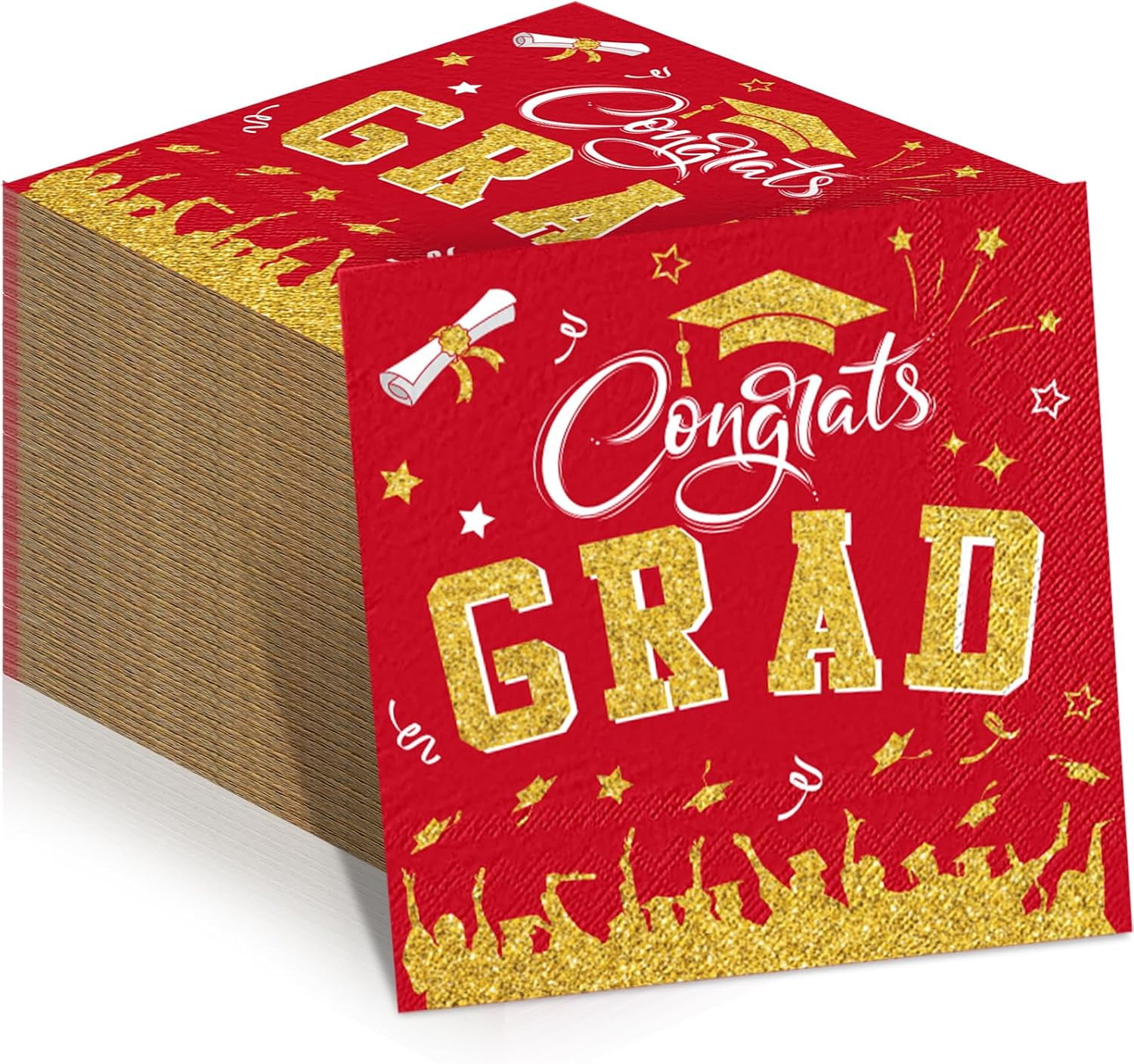EIKODO-100 Pcs Graduation Napkins Class of 2025 Disposable Graduation ...