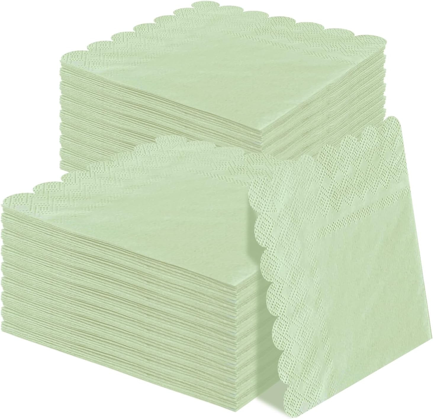 EIKODO-100 Pieces 3-ply Sage Green Napkins Disposable Folded 5 x 5 ...