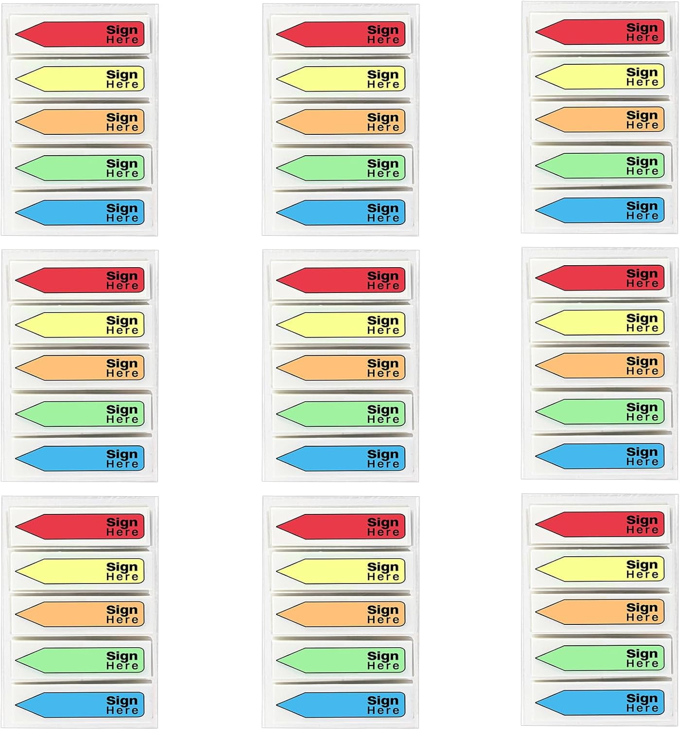 EIKODO-1000PCS Sign Here Tabs, Multicolor Arrow Labels Stickers ...