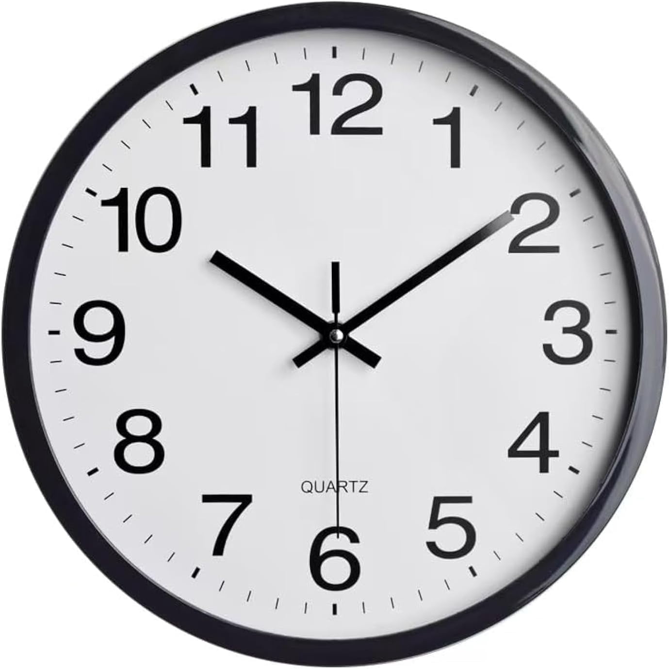 EIKODO-12 inch Analog Wall Clock Black, Silent Non-Ticking Modern Wall ...