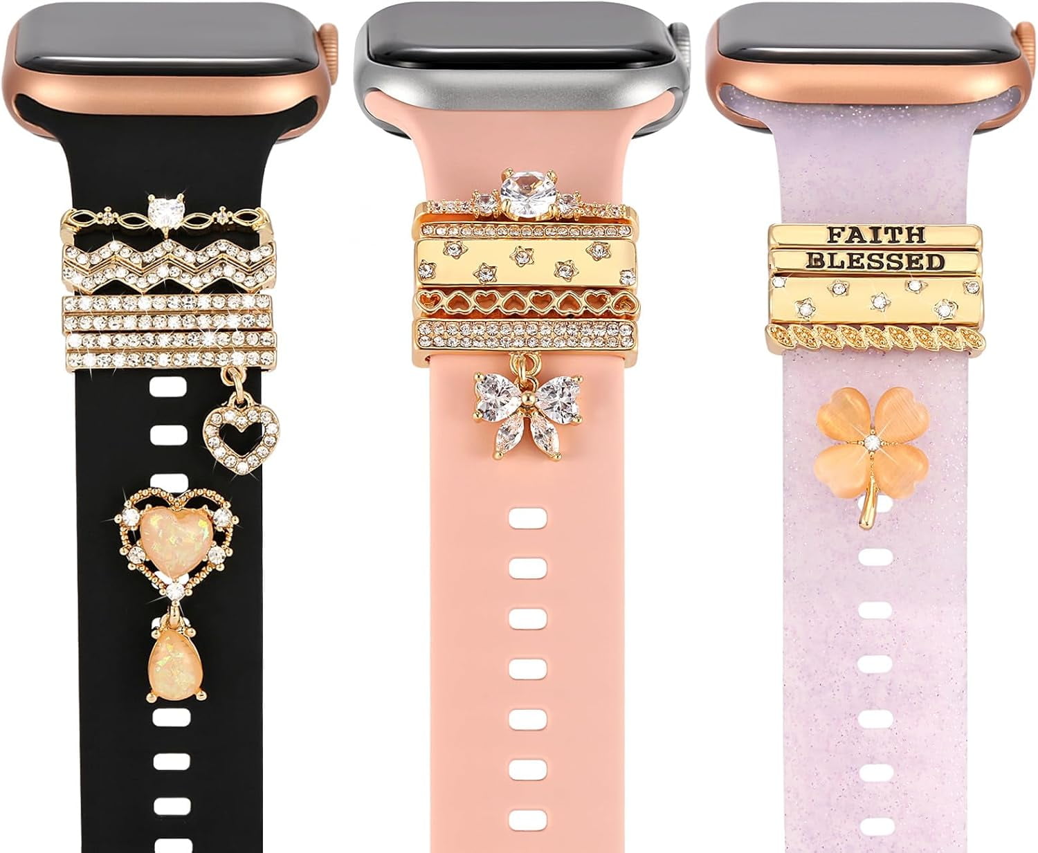 EIKODO-15pcs watch charms with 12pcs Decorative ring Loops 3pcs watch ...