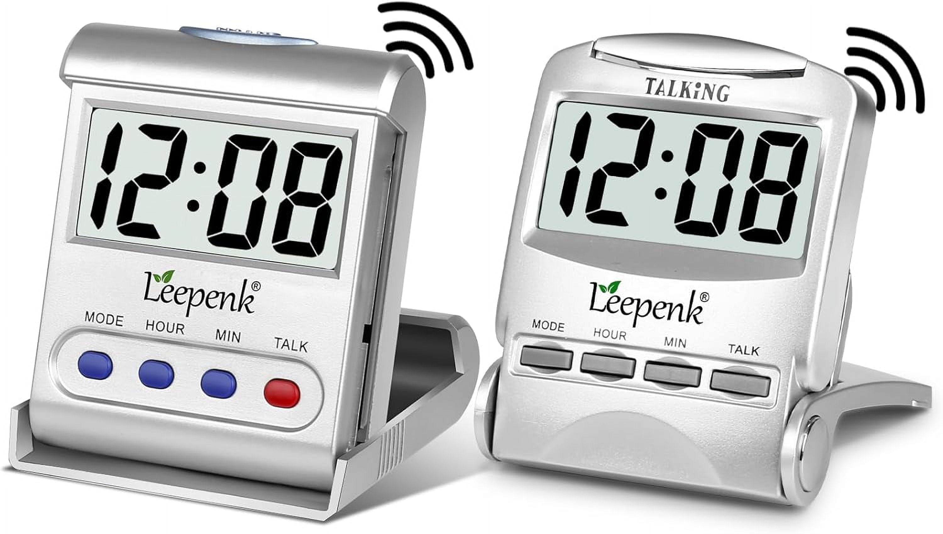 EIKODO-2 Pack Talking Clocks for Blind Elderly,Hearing Impaired Alarm ...