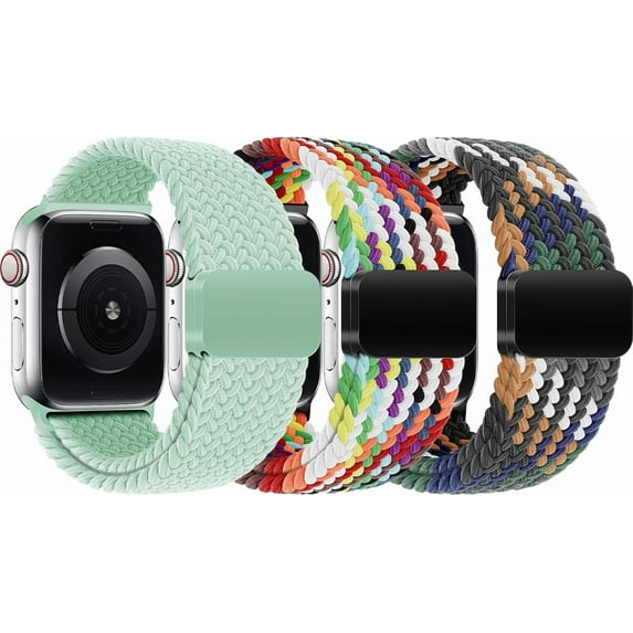 EIKODO-3 Pack Braided Magnetic Clasp Bands for Kids Apple Watch 38mm ...