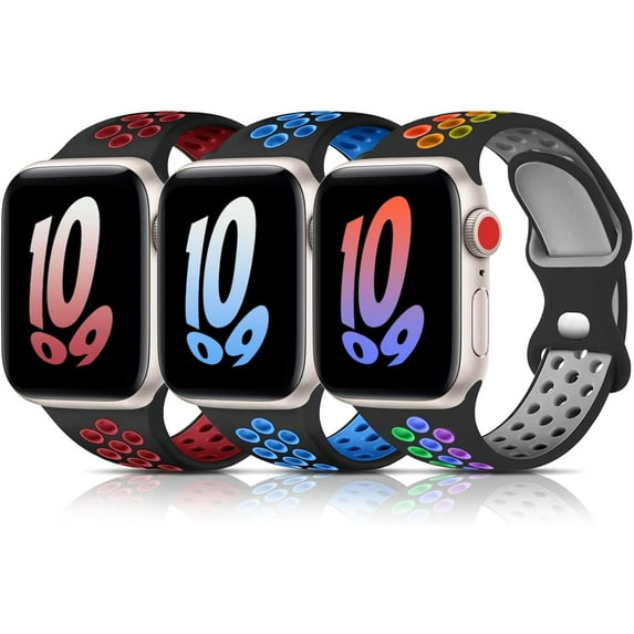 EIKODO-3 Pack Rainbow Bands Compatible for Apple Watch Band Kids,Soft ...