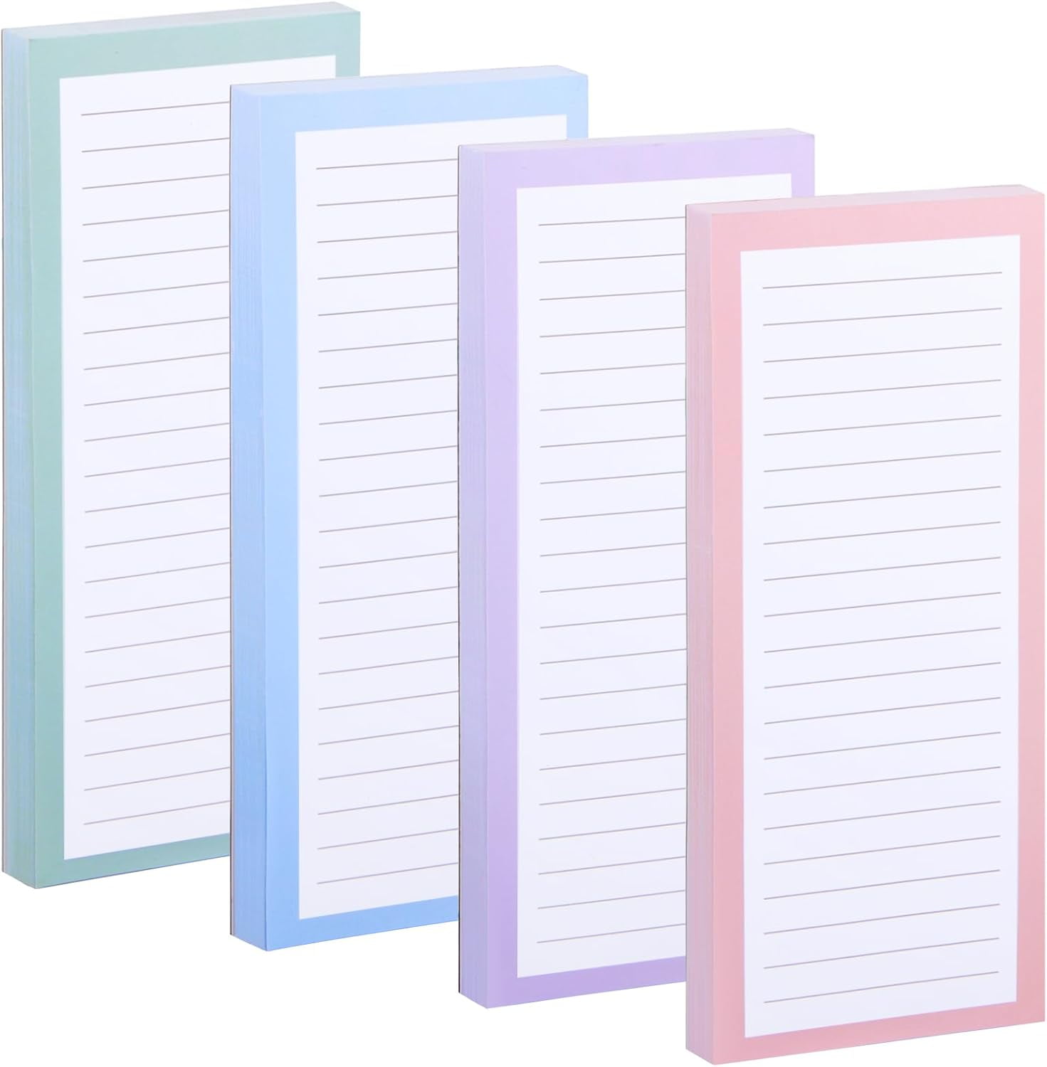 EIKODO-4 Pack Magnetic Notepads for Refrigerator - 200 Full Magnet Back ...