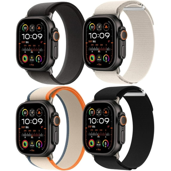 EIKODO-4 Pack Nylon Bands Compatible with Apple Watch Ultra 2/Ultra ...