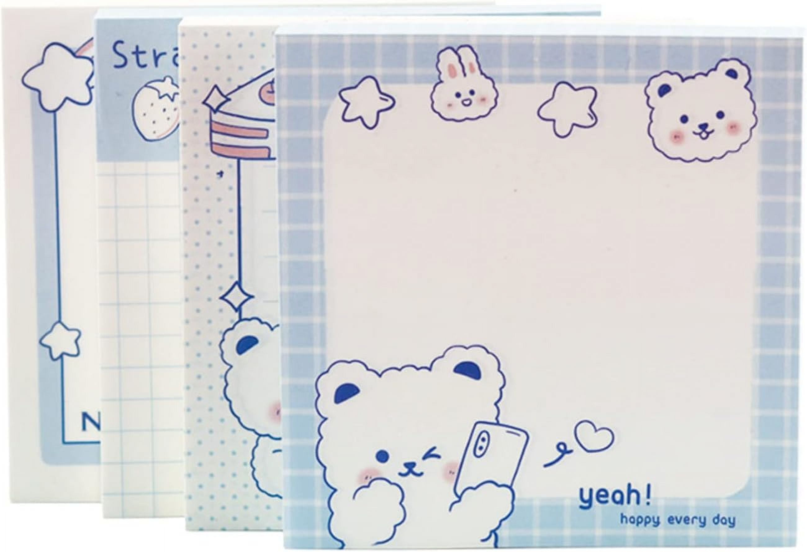 EIKODO-4 Pack Sticky Notes Cute Sticky Memo Pads 3x3inch Kawaii Fruit ...