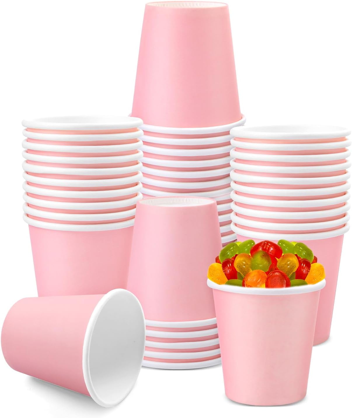 EIKODO-50 Pack 3 oz Paper Cups, Disposable Bathroom Cups, Mouthwash ...