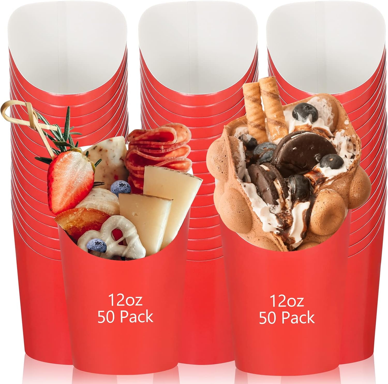 EIKODO-50 Pcs Charcuterie Cups, 12 Oz Paper Snack Appetizer Cups ...